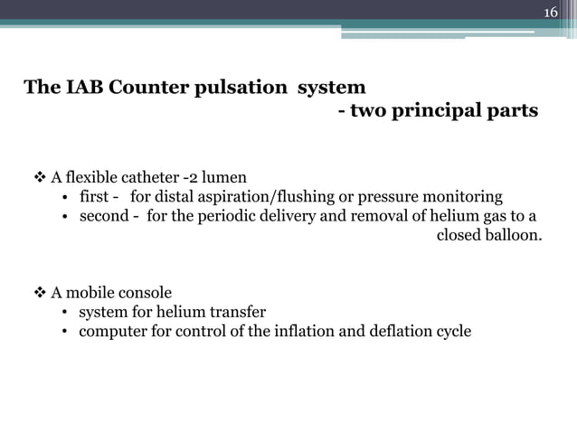 Iabp instrumentation, indications and complications | PPTX