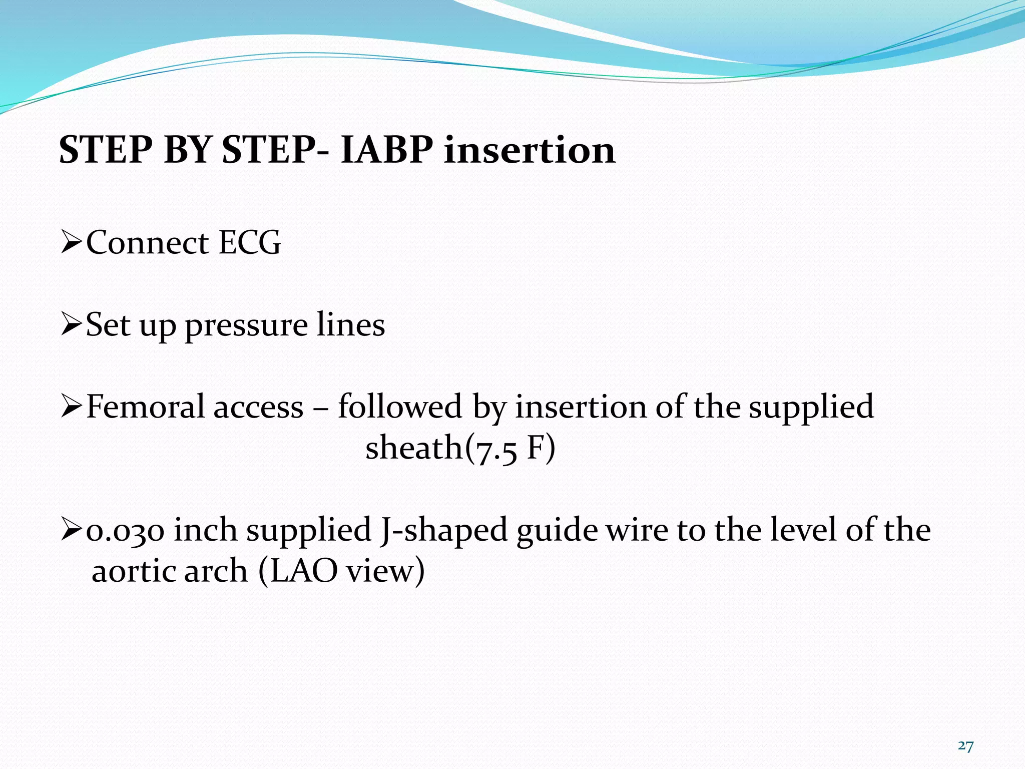 Iabp instrumentation, indications and complications | PPT