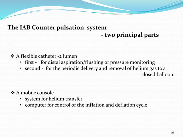 Iabp instrumentation, indications and complications | PPT