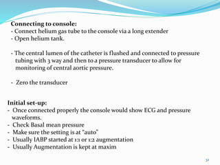 Iabp instrumentation, indications and complications | PPTX