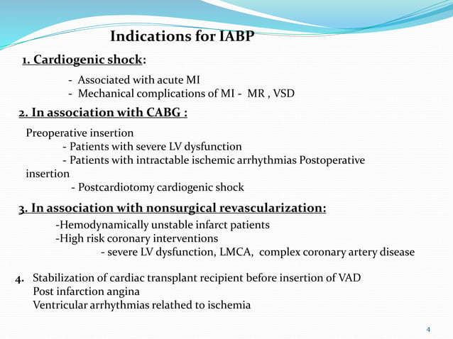 Iabp instrumentation, indications and complications | PPT