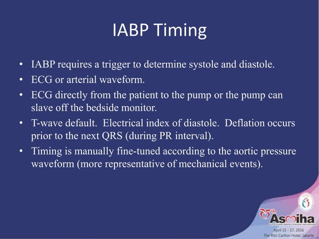 Iabp principle, hemodynamic, timing, weaning 2016 background asmiha ...