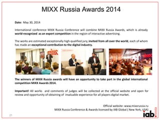 Iab russia 2014 overview eng | PPTX | Internet | Computing