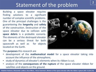 Motion of the space elevator after the ribbon rupture | PPT