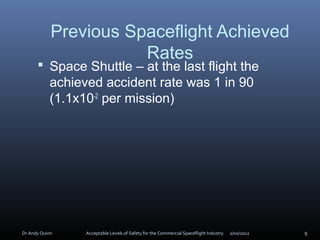 Acceptable Levels of Safety for Commercial Spaceflight | PPT