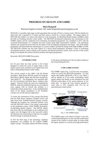 Progress on Skylon and SABRE | PDF