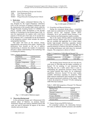 Liquid Rocket Engine Design for Additive Manufacturing | PDF