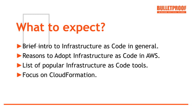 Infrastructure as Code in AWS using Cloudformation | PPT