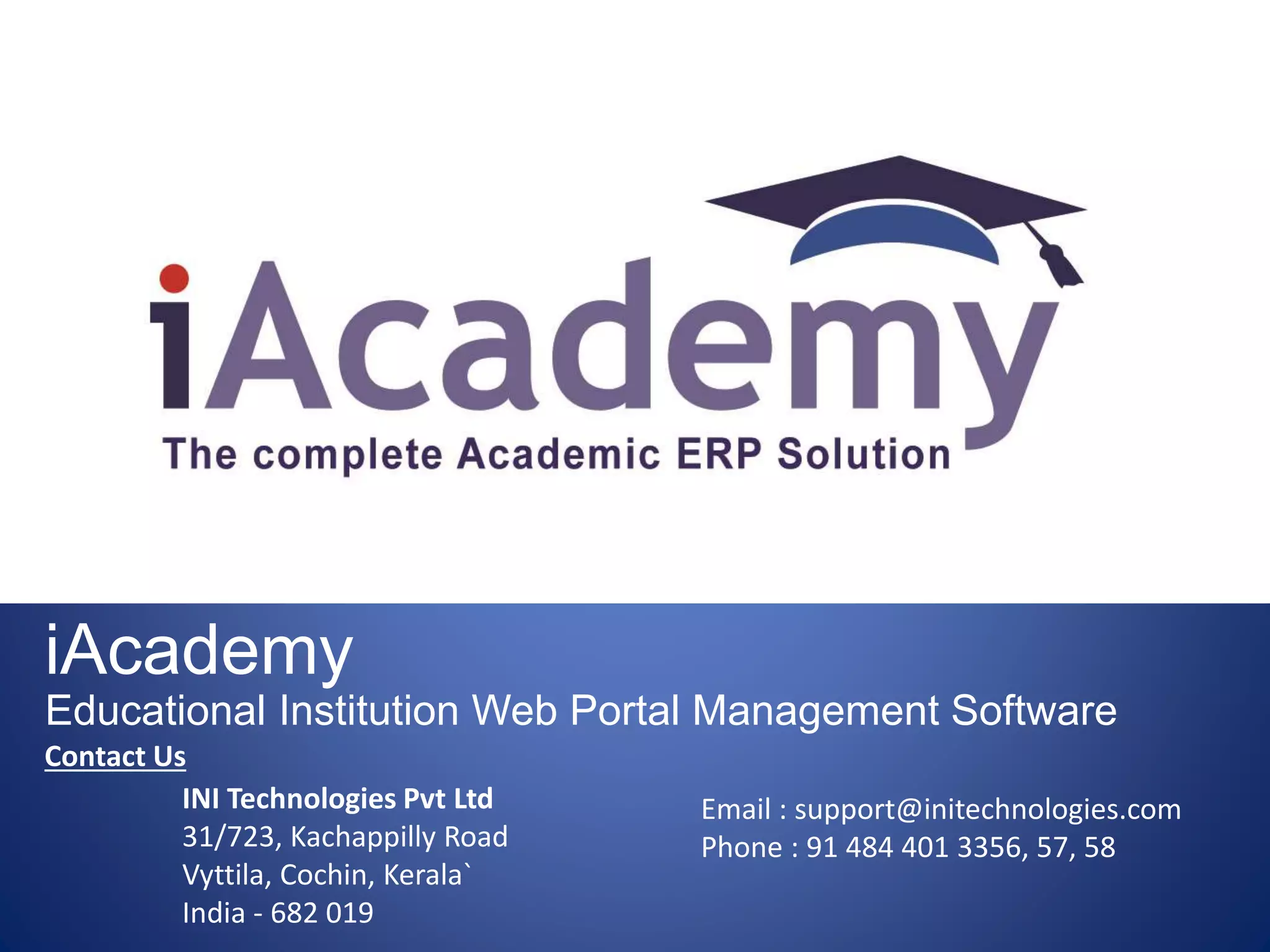 iAcademy - Academic ERP Software | PPTX