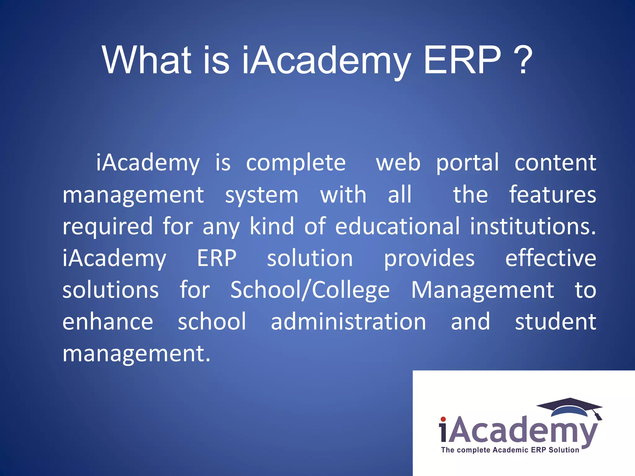 iAcademy - Academic ERP Software | PPTX