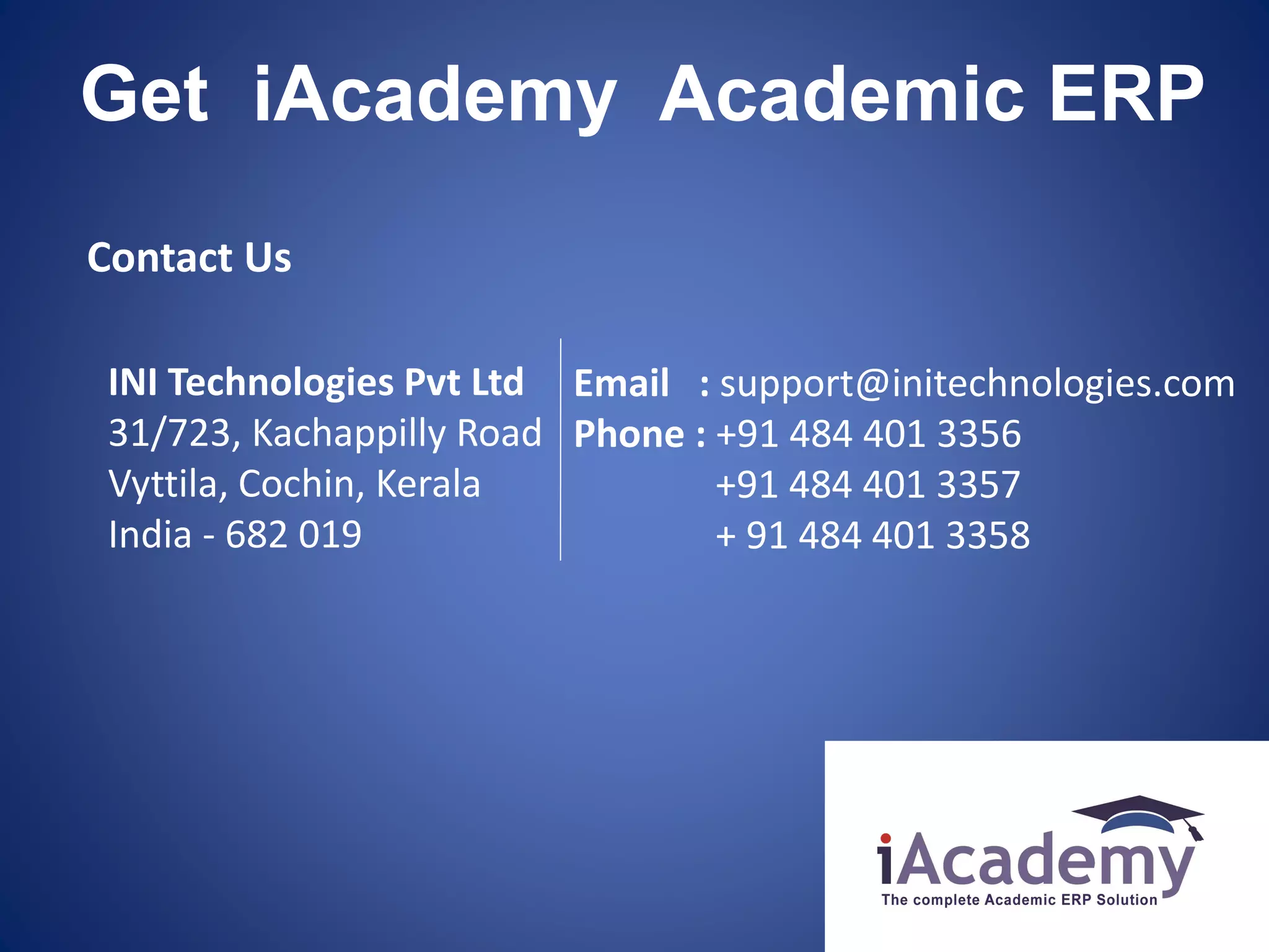 iAcademy - Academic ERP Software | PPTX