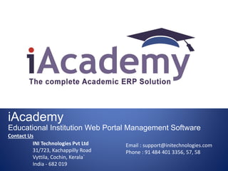 iAcademy - Academic ERP Software | PPTX | Educational Assessment ...