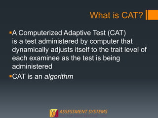 Introduction to Computerized Adaptive Testing (CAT) | PPTX