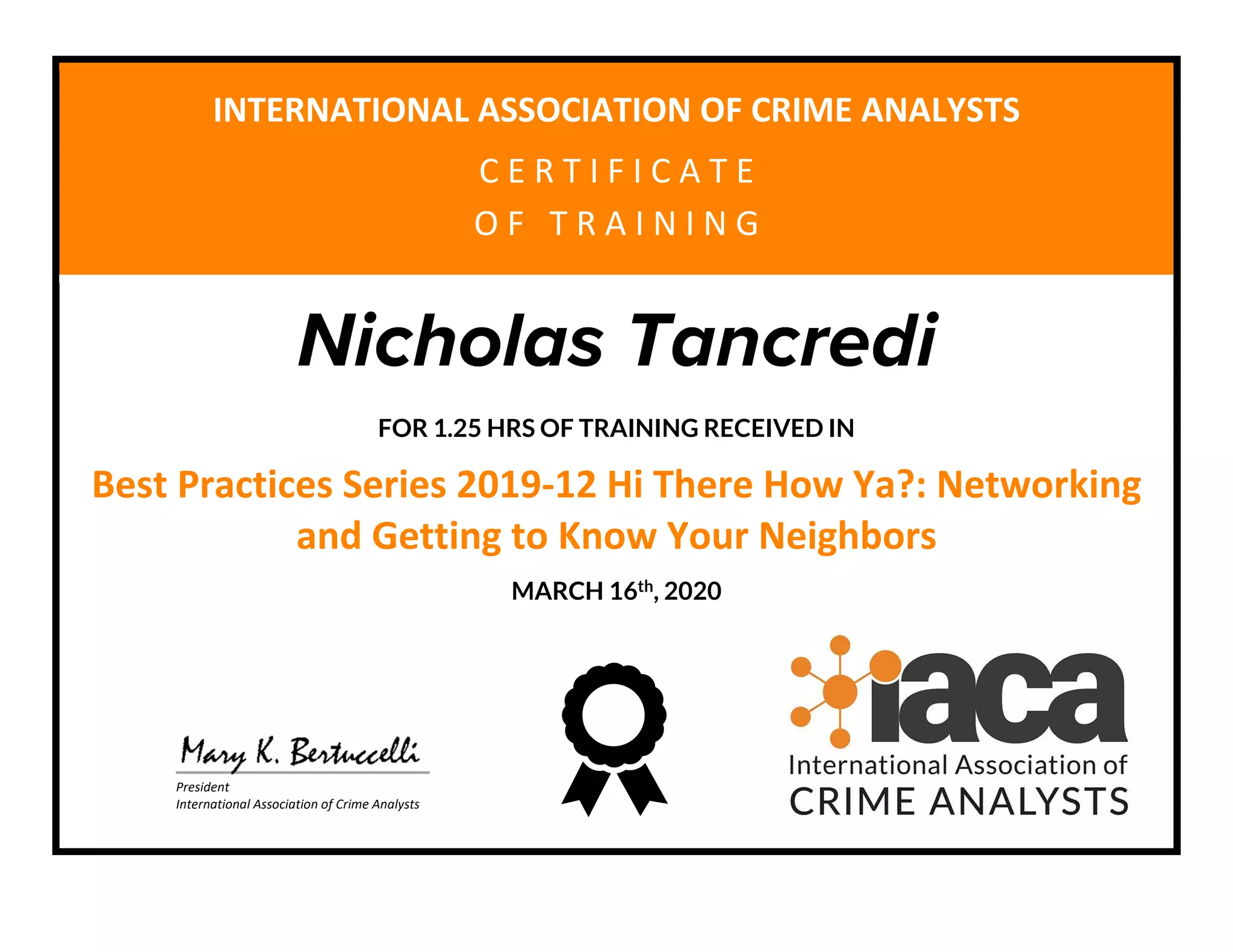 IACA training certificates tancredi | PPT