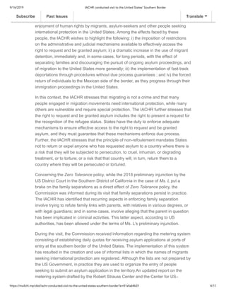 IACHR conducted visit to the United States Southern Border | PDF