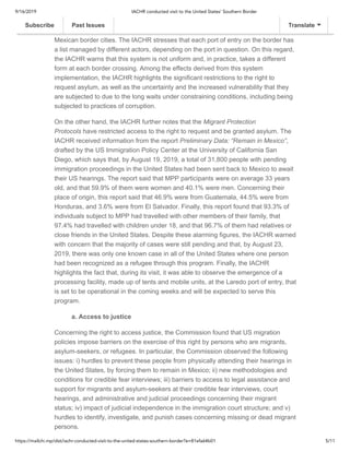 IACHR conducted visit to the United States Southern Border | PDF