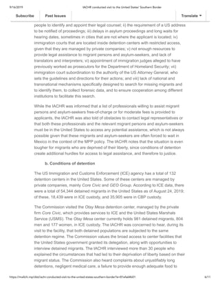 IACHR conducted visit to the United States Southern Border | PDF