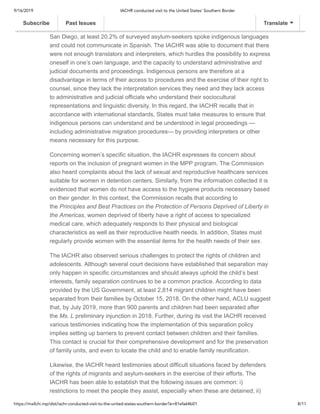 IACHR conducted visit to the United States Southern Border | PDF