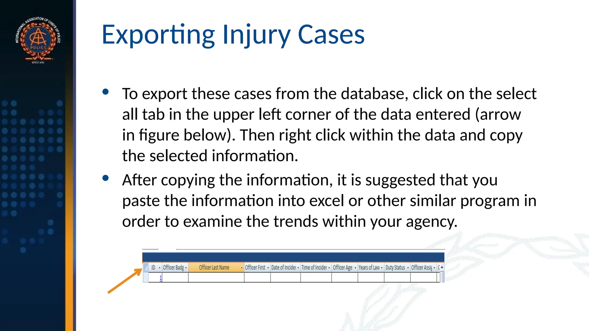 IACP Injury Tracking Tool Training .pptx