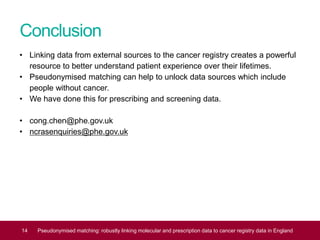 Pseudonymised Linkage of Cancer Registry Data in England | PPTX ...