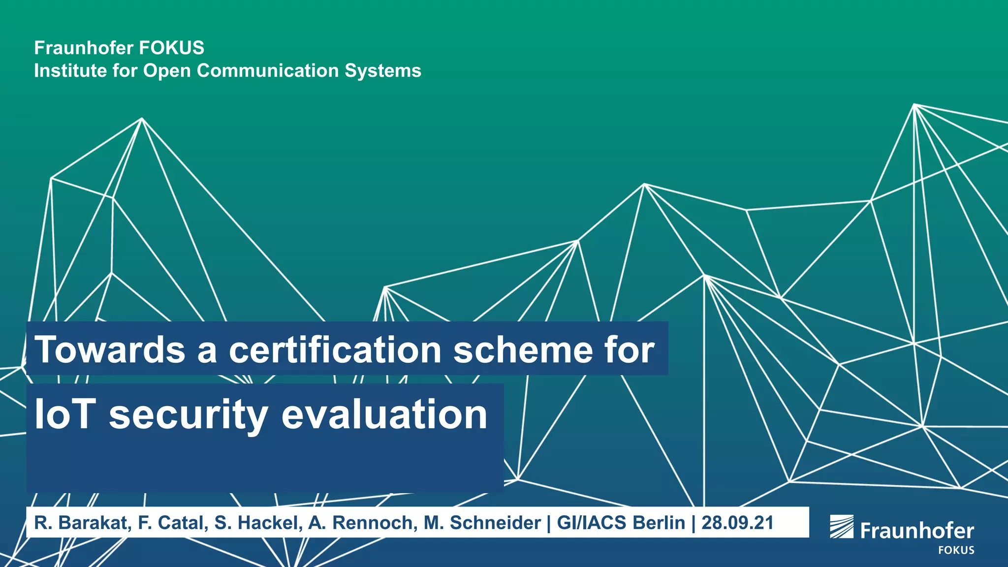 Towards a certification scheme for IoT security evaluation | PPT