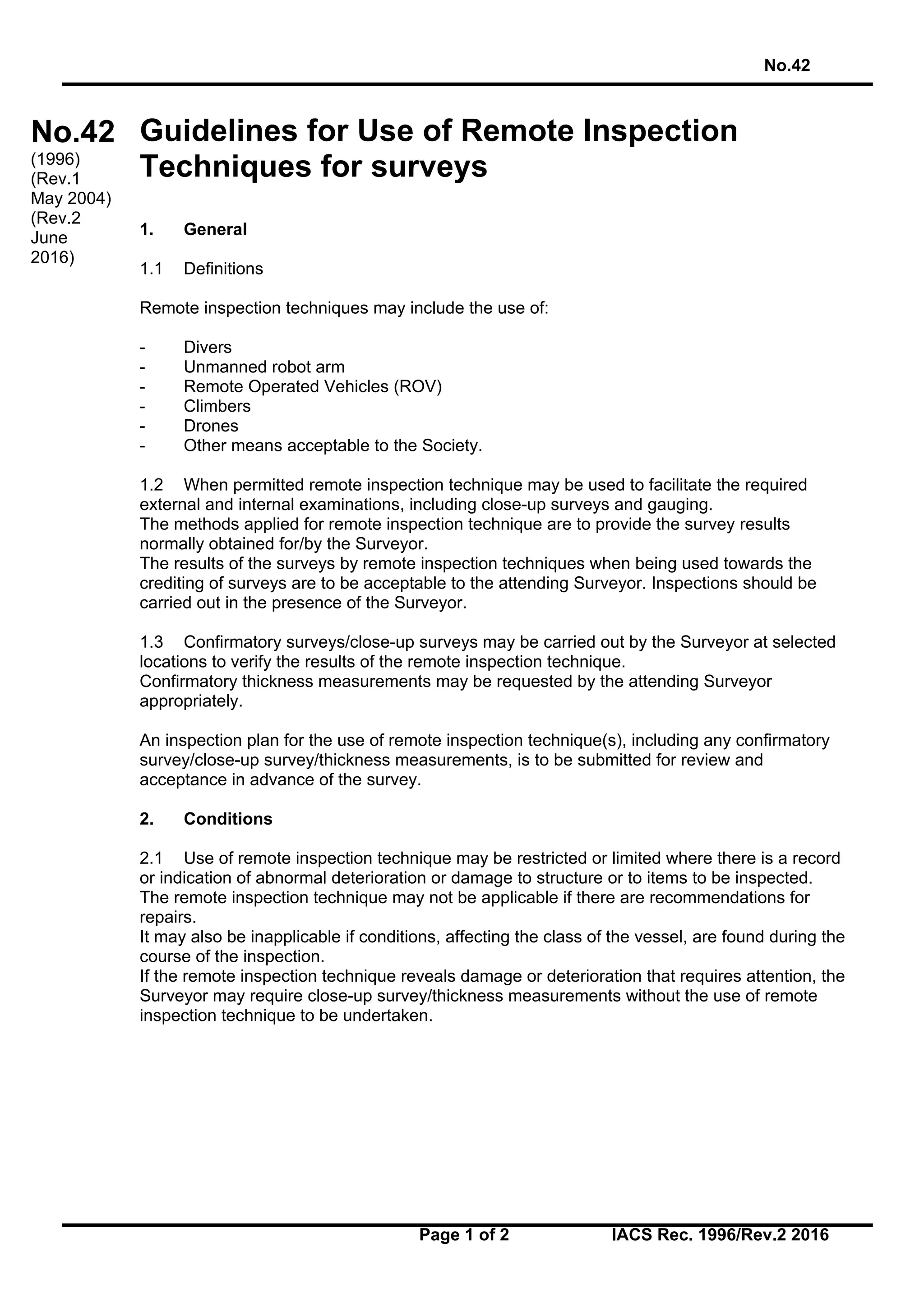 Iacs guidelines remote inspections rec 42 pdf190 | PDF