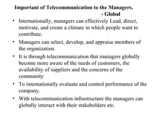 Why Manager Should Understand Telecommunication | PPT