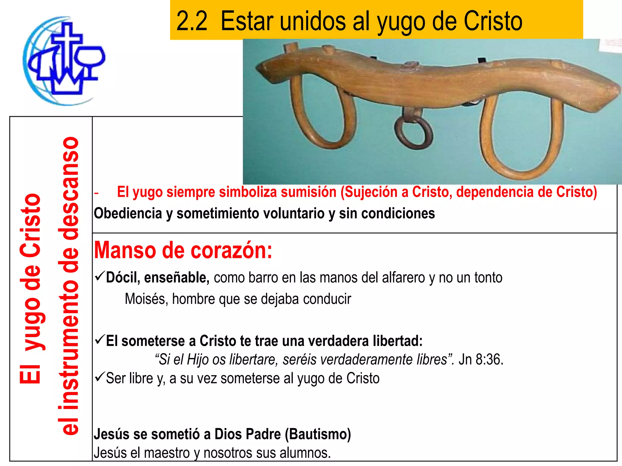 Estar unidos al yugo de Cristo