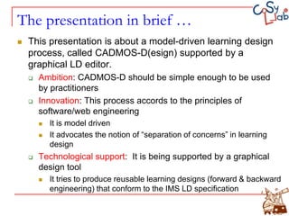 CadmosLearningDesignTool_Iadis2011 | PPT
