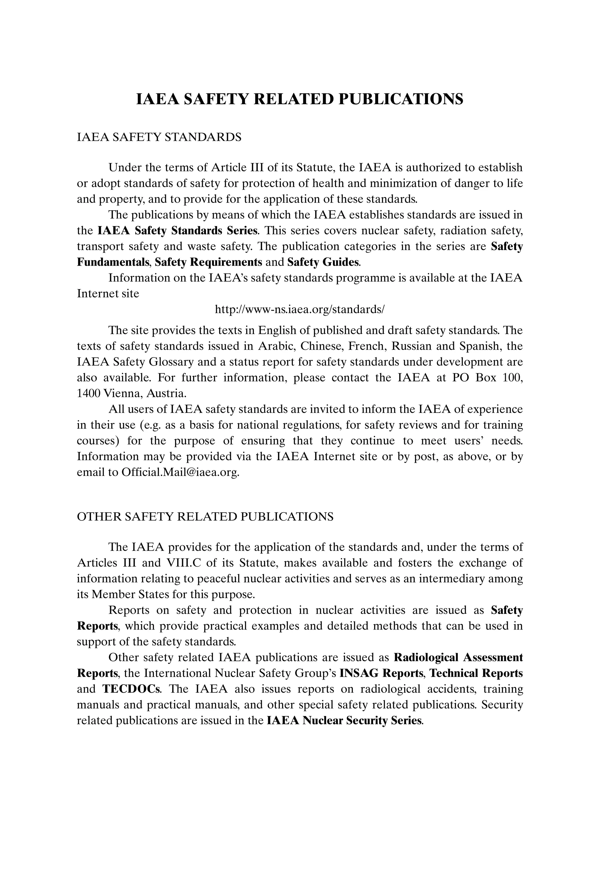 IAEA Safety Standard No. SSG-2 | PDF