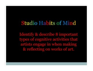 Scaffolding "Studio Thinking" Strategies in the Urban High School Art ...
