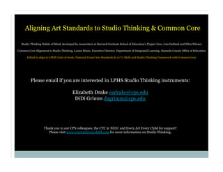 Scaffolding "Studio Thinking" Strategies in the Urban High School Art ...