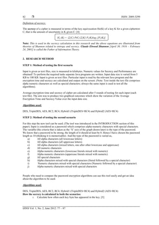 Secrecy and Performance Analysis of Symmetric Key Encryption Algorithms | PDF