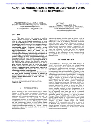 Iaetsd adaptive modulation in mimo ofdm system for4 g | PDF | Computer Networking | Computing