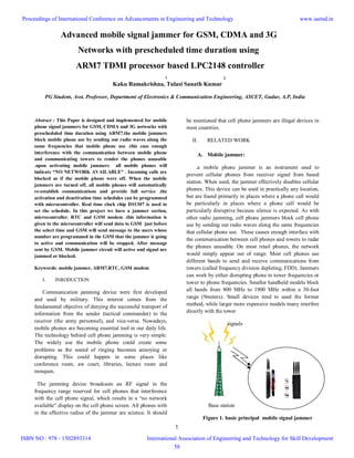 Iaetsd advanced mobile signal jammer for gsm, cdma and 3 g | PDF