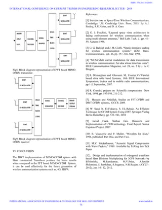 Iaetsd a review on performance analysis of mimo-ofdm system based on dwt and fft systems | PDF