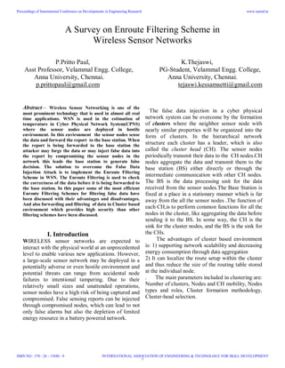 Iaetsd a survey on enroute filtering scheme in | PDF