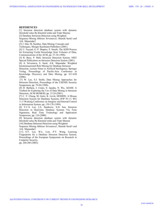 Iaetsd database intrusion detection using | PDF | Databases | Computer Software and Applications