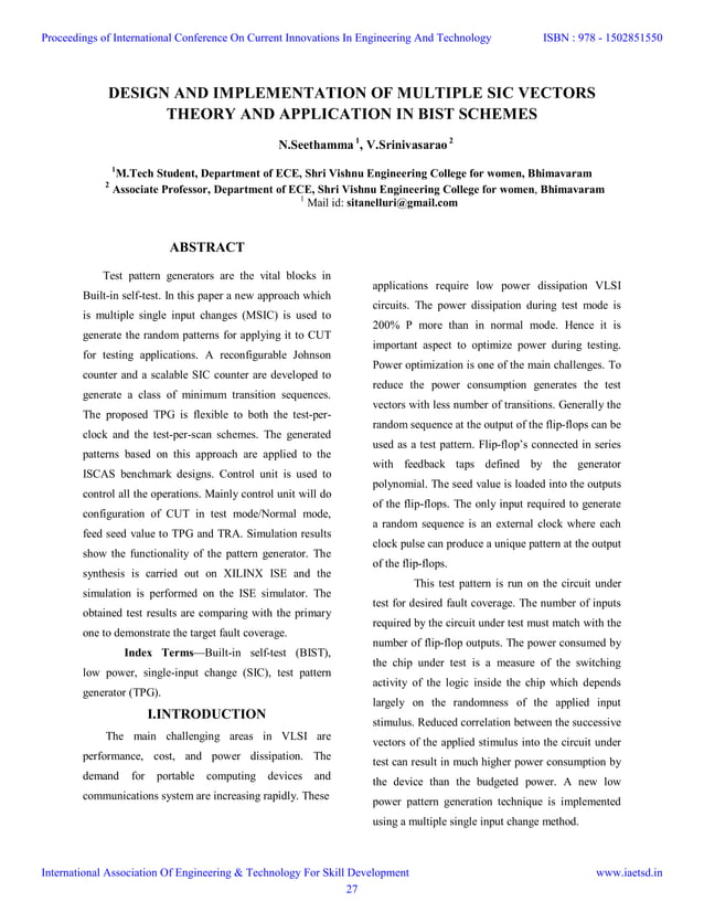 Iaetsd design and implementation of multiple sic vectors | PDF