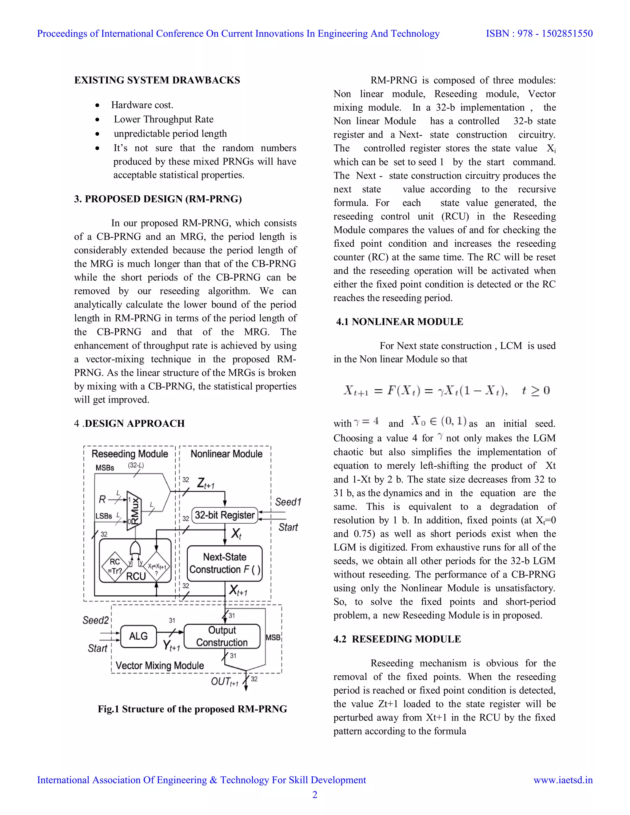 Iaetsd design and implementation of pseudo random number generator | PDF Iaetsd design and implementation of pseudo random number generator | PDF