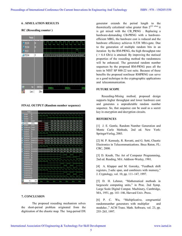 Iaetsd design and implementation of pseudo random number generator | PDF Iaetsd design and implementation of pseudo random number generator | PDF