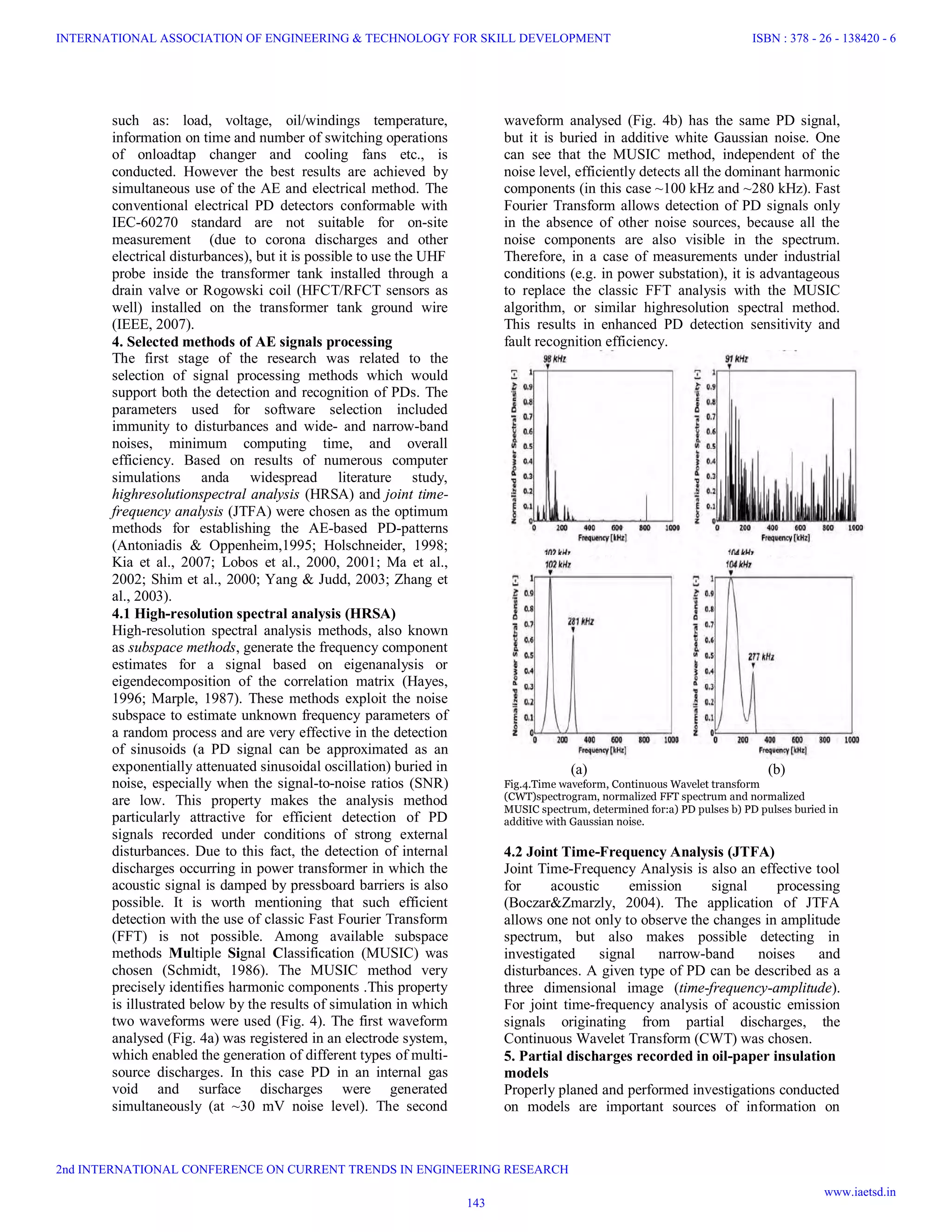 Iaetsd Detection Recognition And Localization Of Partial Discharge Pdf