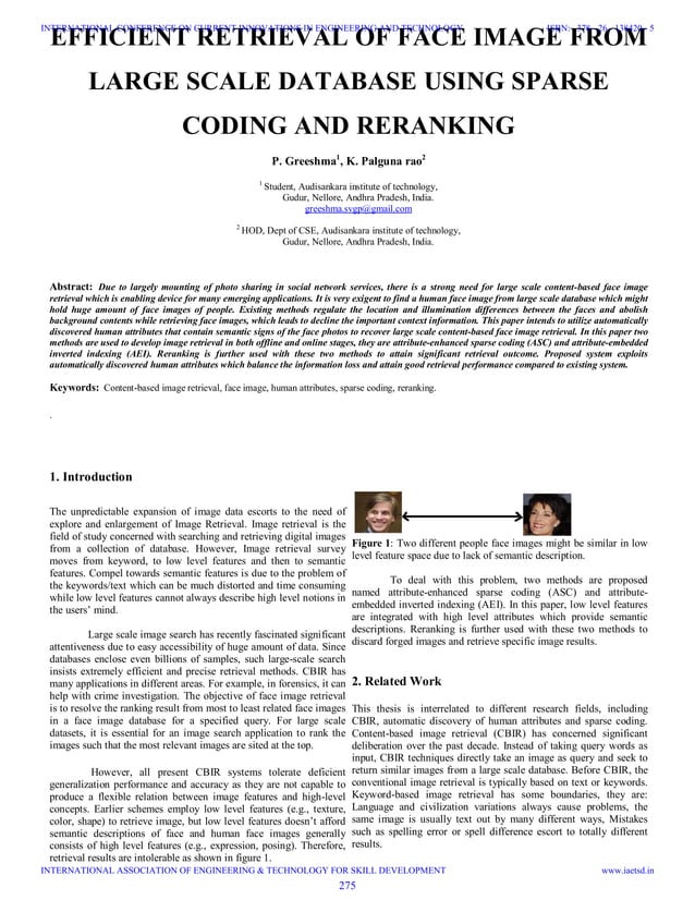 Iaetsd Efficient Retrieval Of Face Image From Pdf 