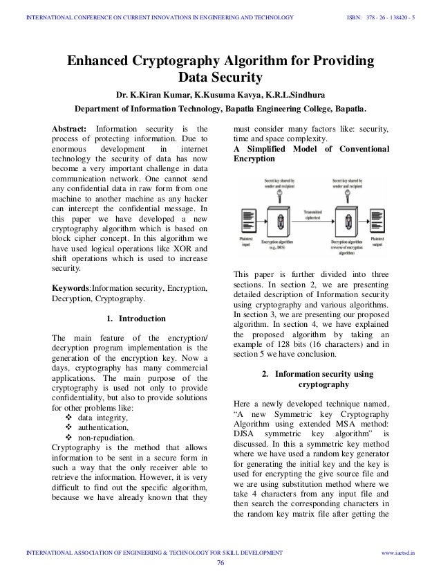 Iaetsd Enhanced Cryptography Algorithm For Providing 