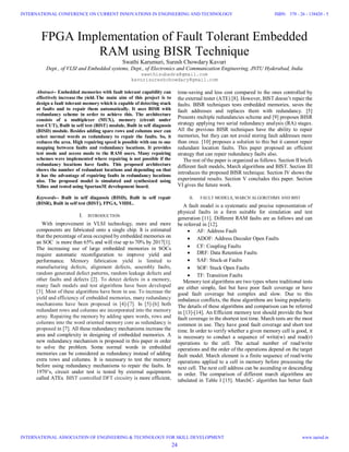 Iaetsd fpga implementation of fault tolerant embedded | PDF
