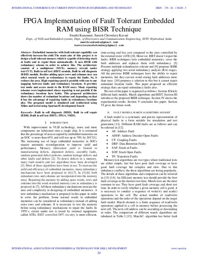 Iaetsd Fpga Implementation Of Fault Tolerant Embedded