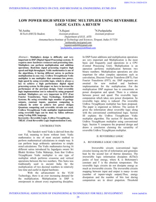 Iaetsd low power high speed vedic multiplier using reversible | PDF | Programming Languages ...