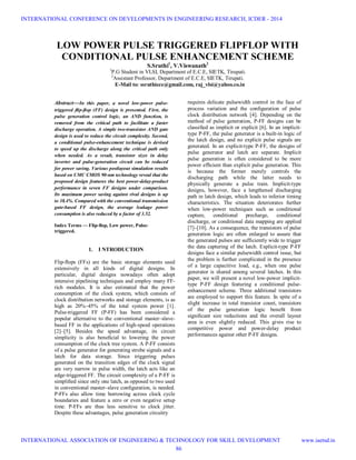 Iaetsd low power pulse triggered flipflop with | PDF