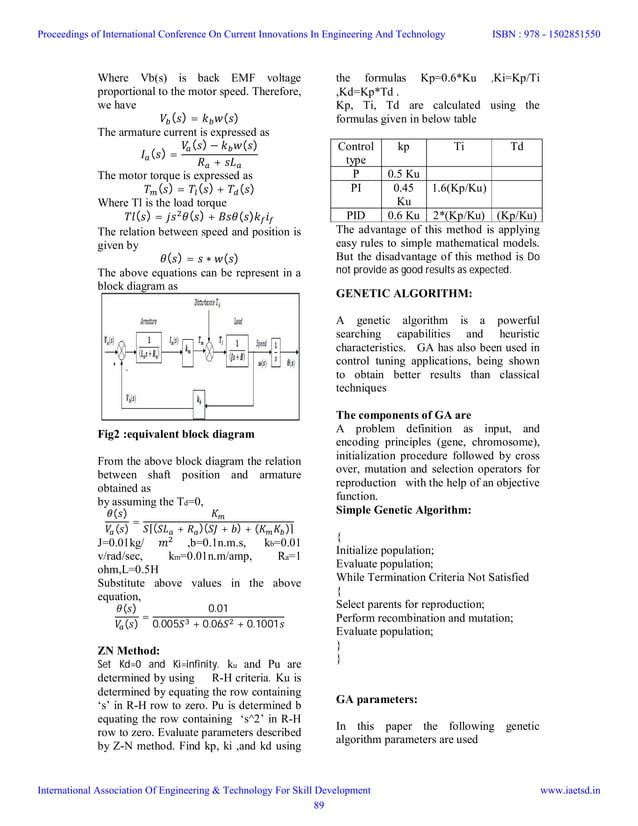 Iaetsd position control of servo systems using pid | PDF | Physics | Science