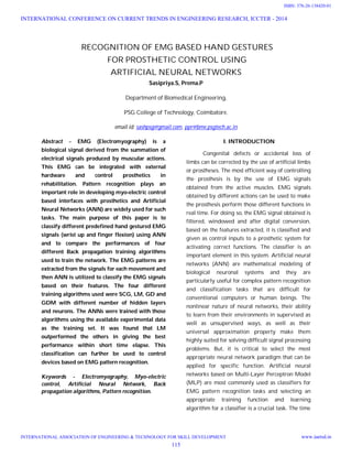 Iaetsd recognition of emg based hand gestures | PDF